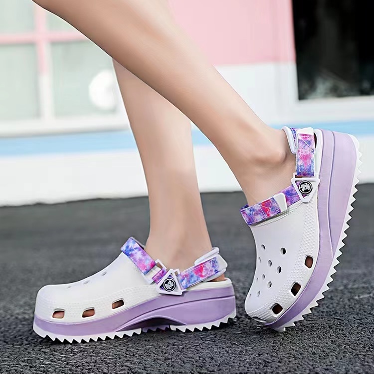 CAPE Arrival Cutie crocs for women platform high heels Velcro slippers ...