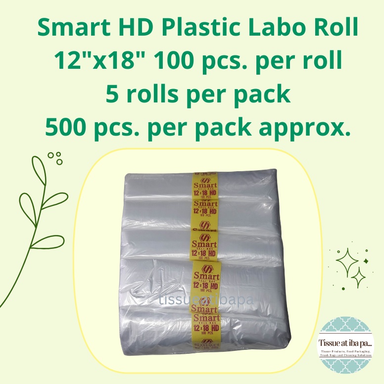 12"x18" Smart HD Plastic Labo Roll 500 pcs per pack approx. Multi ...
