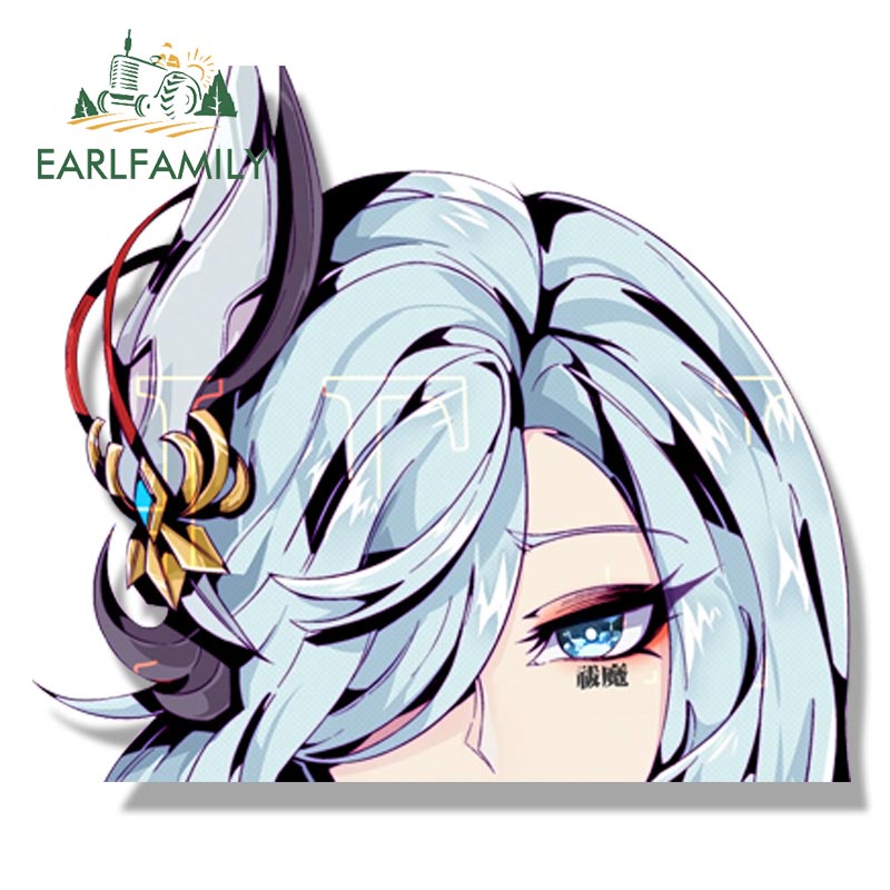 EARLFAMILY Street Punk Shenhe Peeker Car Sticker Anime Genshin Impact ...