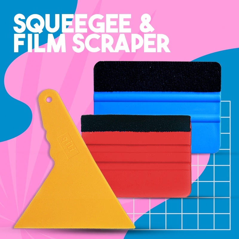 Squeegee For Car Sticker Blue / Red & Small Triangular Scraper For Car sticker Yellow (1-piece ...