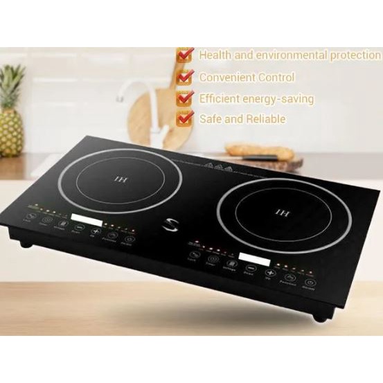 Induction Cooker Double Head, 220V 4000W Countertop Double Burner ...