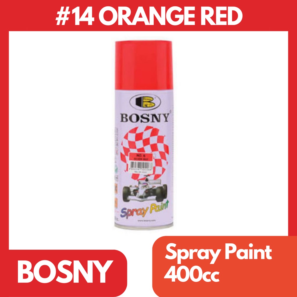 Bosny #14 Orange Red Original Acrylic Spray Paint 400cc | Shopee ...