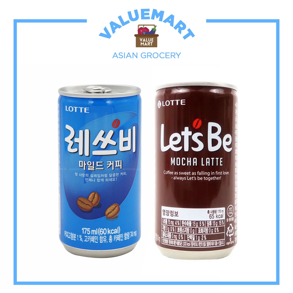 Let's Be Korean Columbian Coffee with Milk in Can (Mild or Mocha Flavor ...