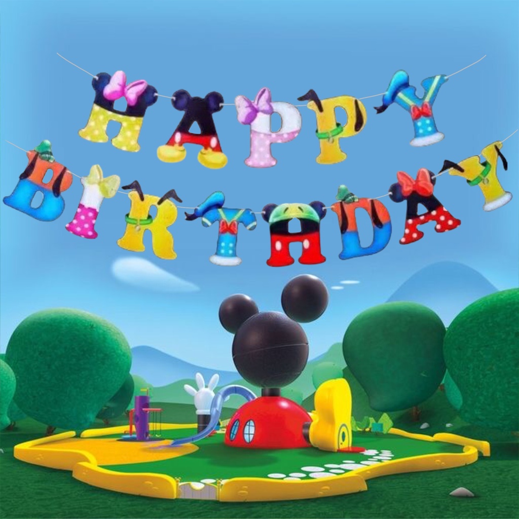 PS-297 Mickey & Friends Happy Birthday Banner Mickey Mouse Banner ...