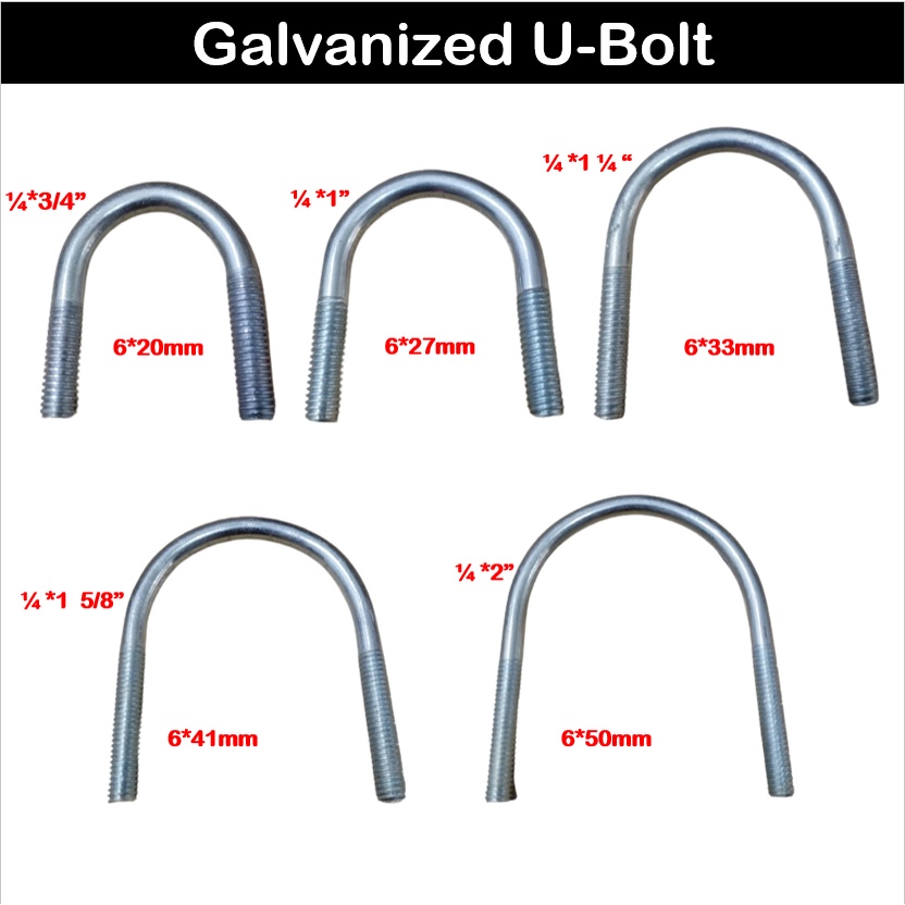 RTK 6mm Galvanized U-Bolts U Bend Screws GI U Shaped Bolt | Shopee ...