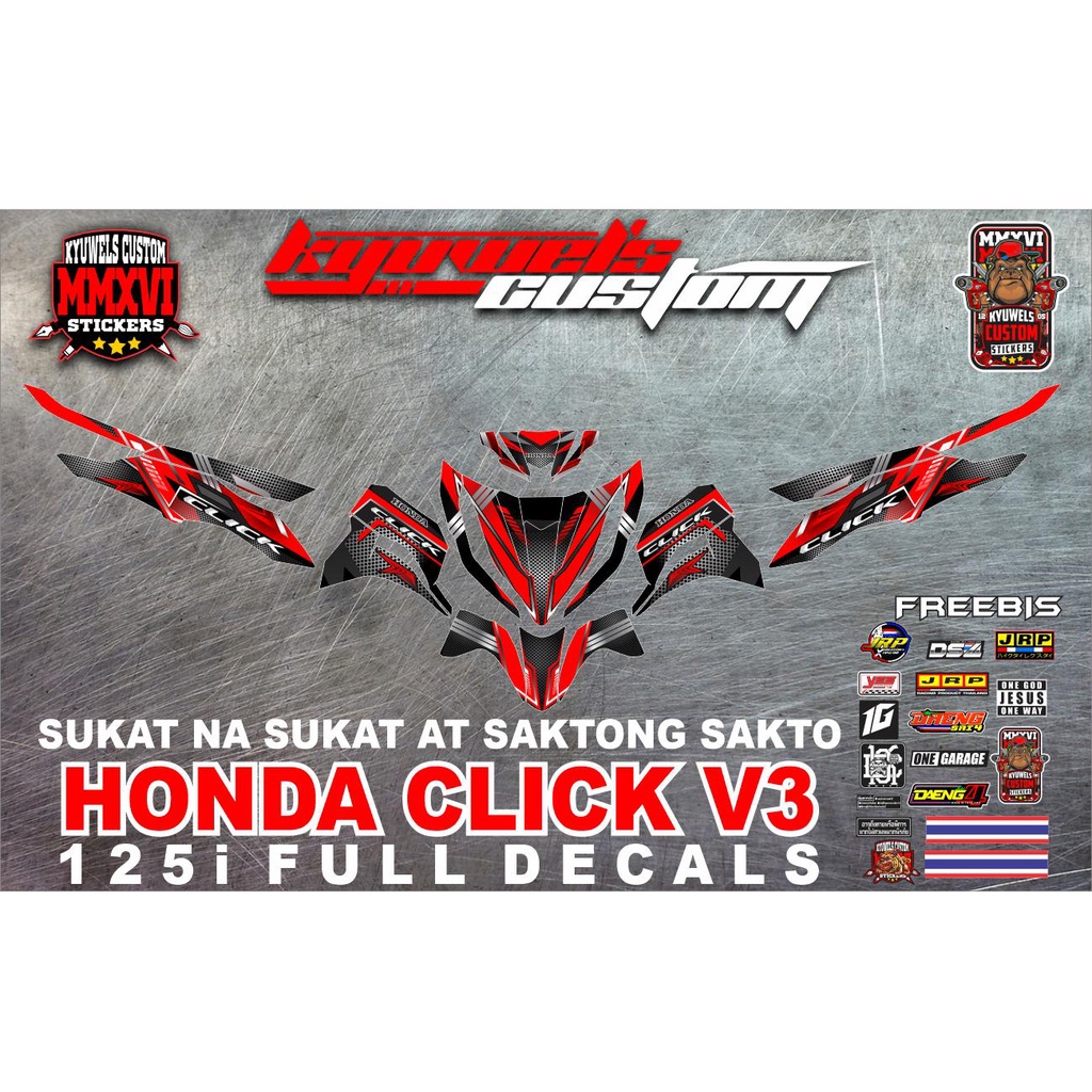 HONDA CLICK 125i V3 FULL DECALS | Shopee Philippines