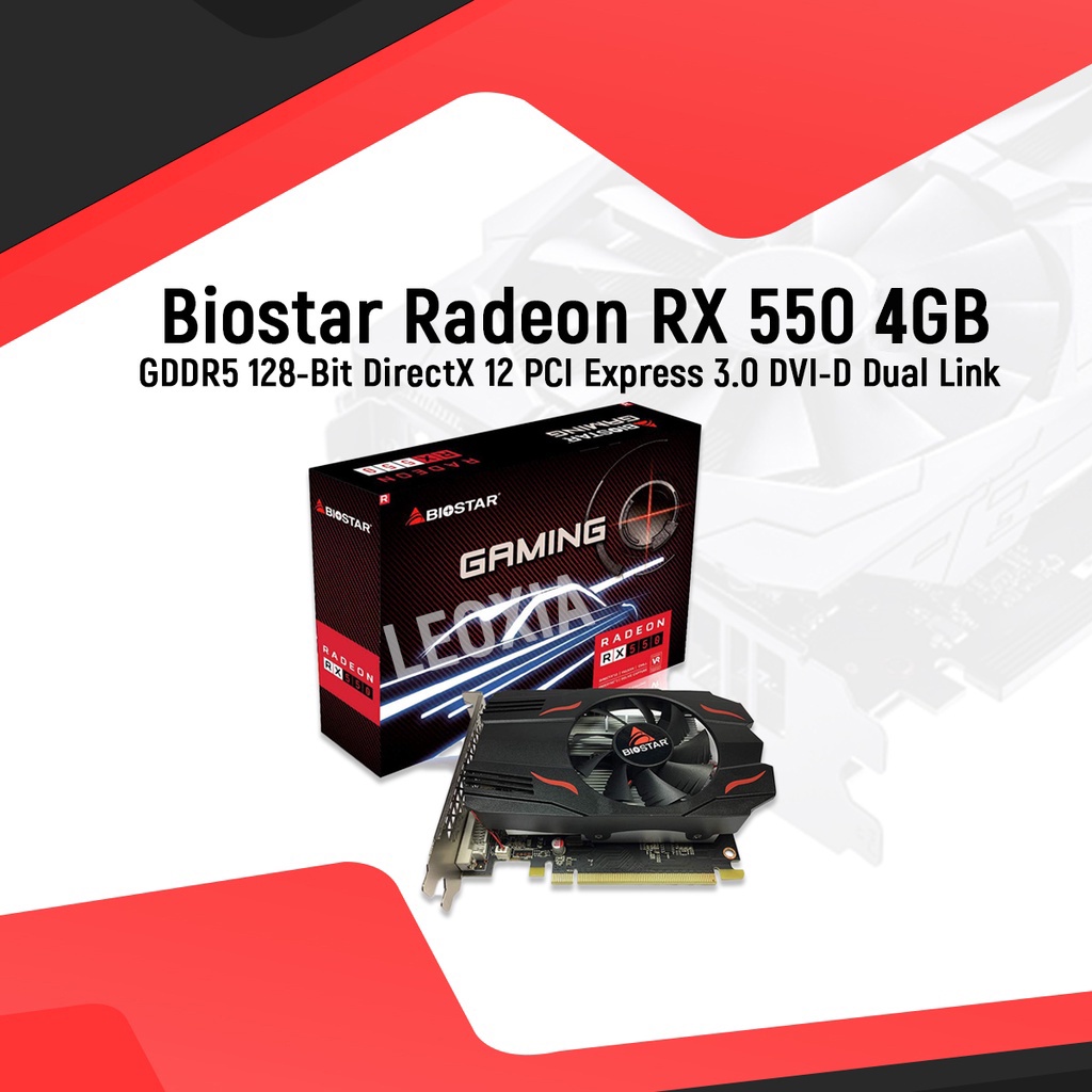 BIOSTAR RX550 4GB GDDR5,128bit with DVI/DP/HDMI output support | Shopee ...