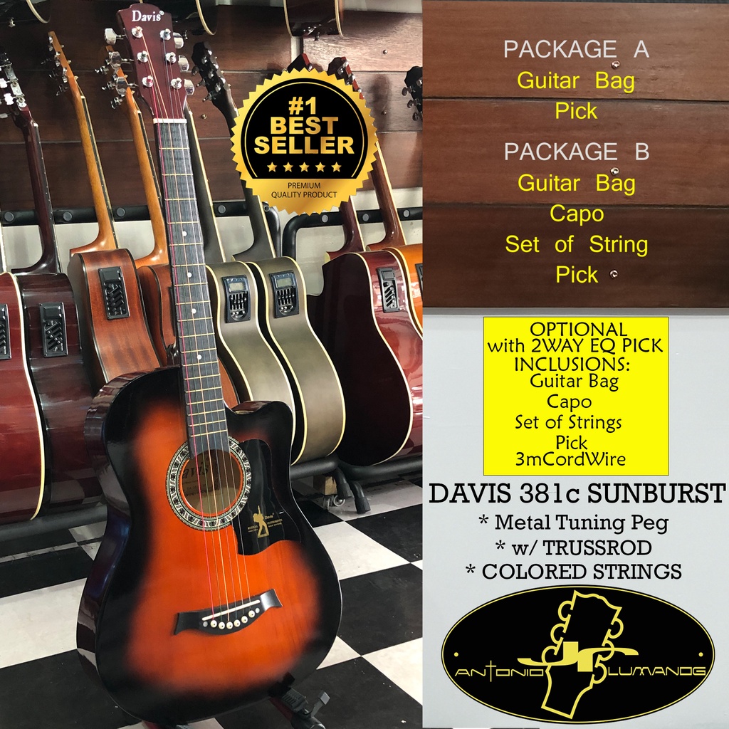 DAVIS 381c Acoustic Guitar By; Antonio Lumanog Jr. | Shopee Philippines