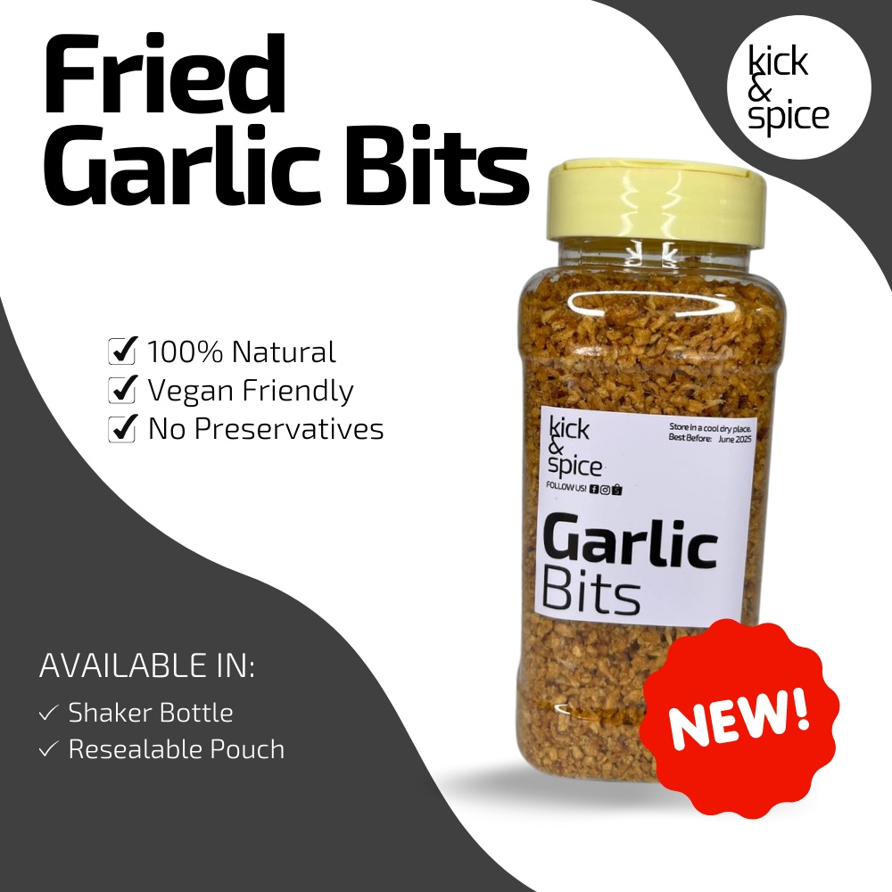 Kick and Spice Fried Garlic Bits All Natural High-Quality Herbs and ...