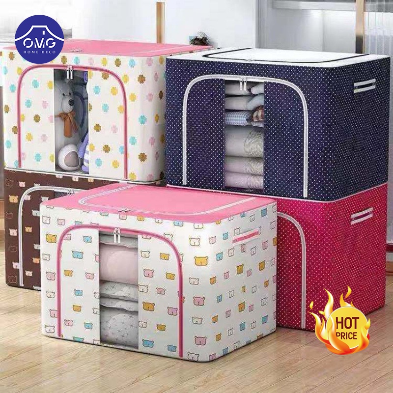 100L Large Capacity Clothes Storage Box Foldable Dustproof Wardrobe ...