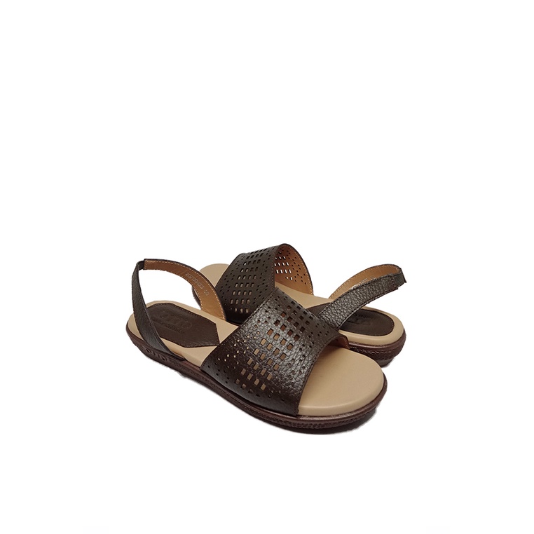 Otto 20700455 Womens Perforated Slingback Sandals in Brown | Shopee ...
