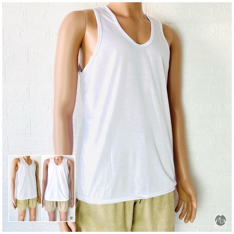 Plain White Inner Top Cotton Spandex For Mens Sando | Shopee Philippines