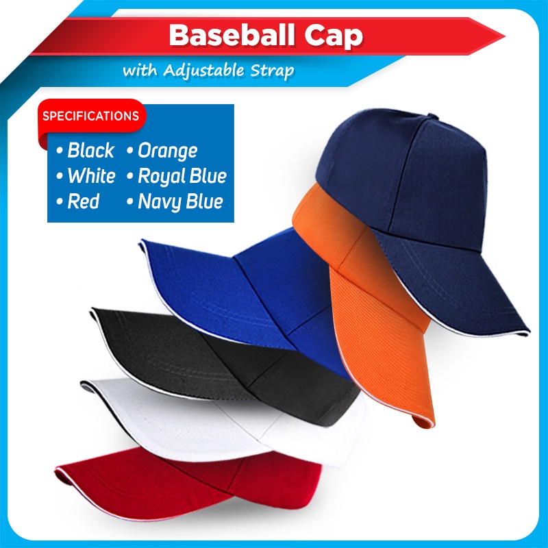 Baseball Cap with Adjustable Metal Strap Buckle Closure and Colored ...