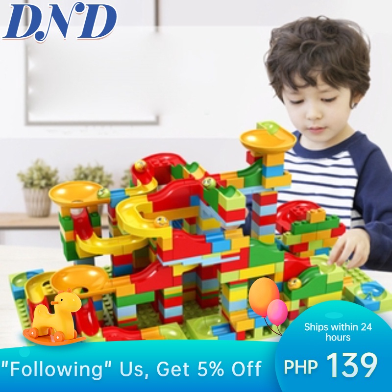 165PCS Marble Race Run Compatible Duploed Building Blocks Funnel Slide ...