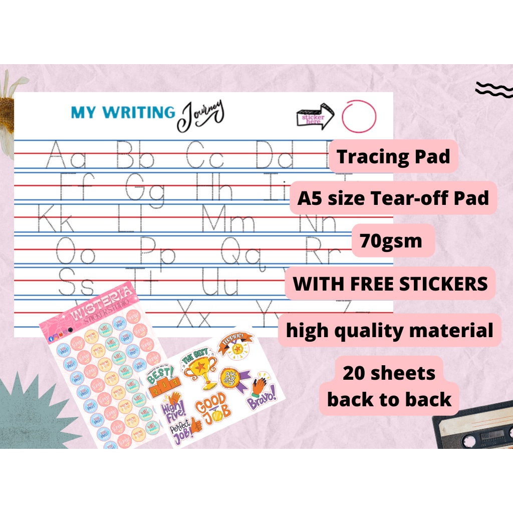 name tracing pad FREE STICKERS alphabet numbers | Shopee Philippines
