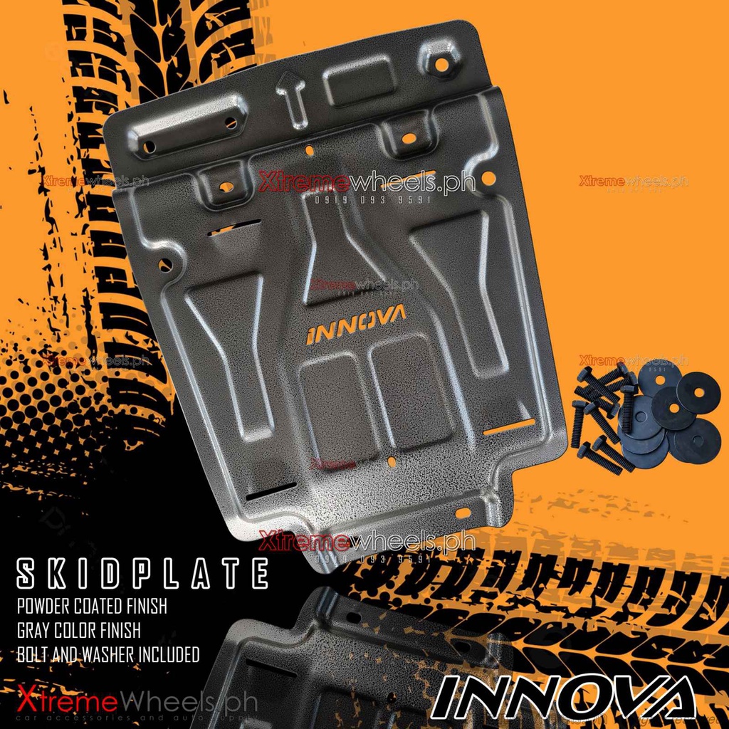 Toyota Innova 2016-2025 Textured Black Gray Hard Steel Skidplate ...