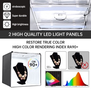 ZKeezm 80cm Studio Soft Box LED Light box with Backdrop Photo box ...
