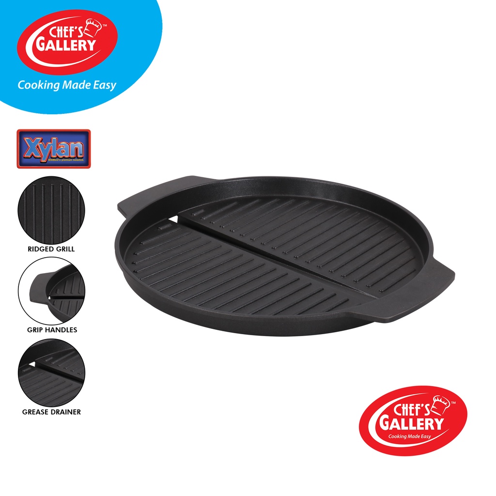 Chef's Gallery Round Griddle Pan | Non-stick Grill Plate for Yakiniku ...