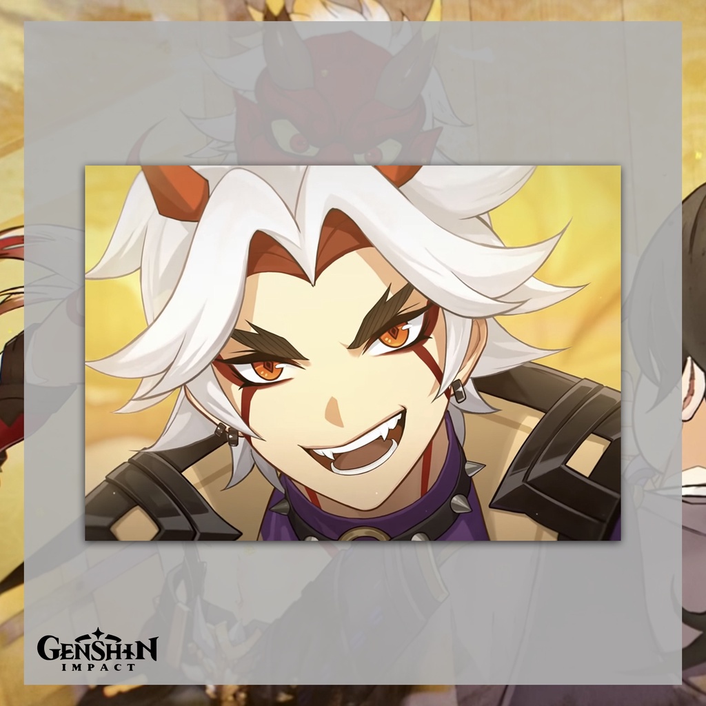 Genshin Impact Arataki Itto Themed Merch (Photocards, Postcards ...