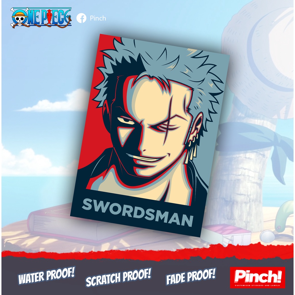 One Piece Sticker Type 2 - Zoro (2pcs) | Shopee Philippines