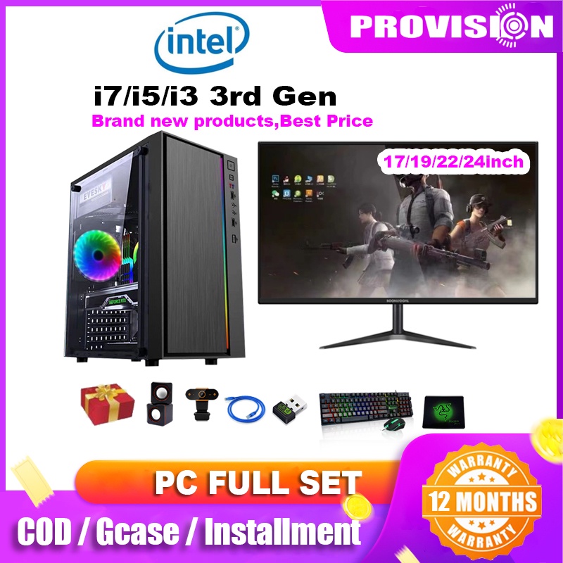 PROVISION Desktop Computer Set Intel I7 3rd Gen with 8G 16G ram and ...