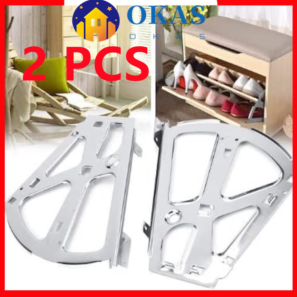 2Pcs Shoe Cabinet Hinge Shoe Rack Shelf Flip Rack Hardware Frame Heavy ...