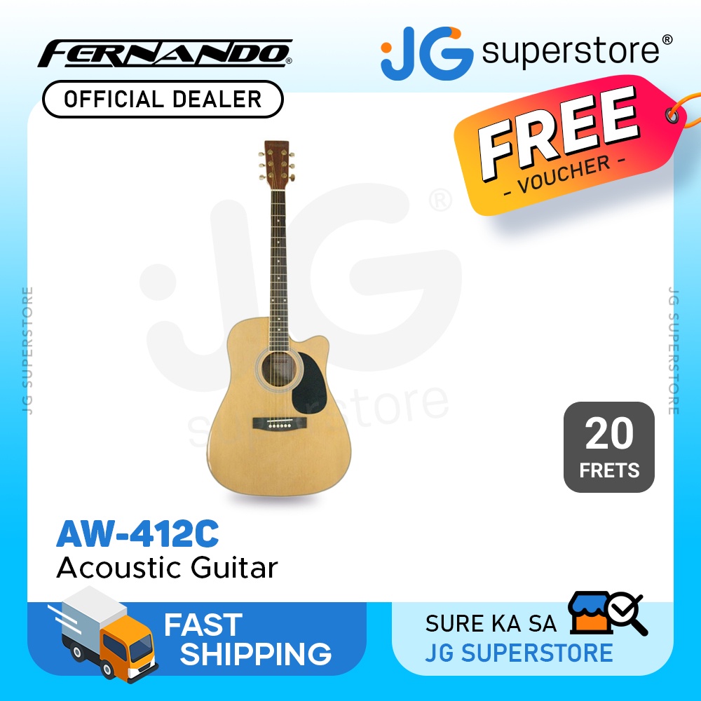 Fernando AW-412C 6-String 20 Frets 41" Dreadnaught Acoustic Guitar with ...