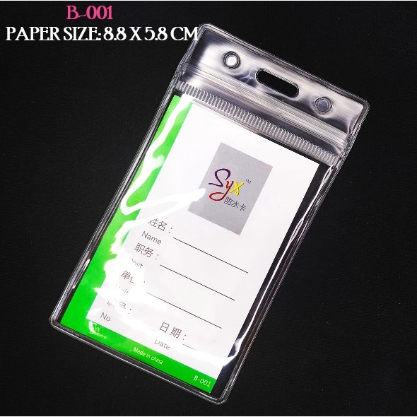 Ziplock Transparent ID Case & Lanyard Holder Student Company Card Paper ...