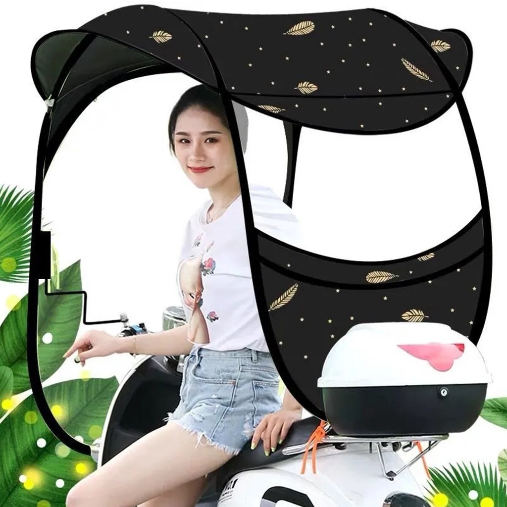 Ebike Motorcycle Canopy Umbrella Waterproof For 2 Wheels Ebike Sun ...
