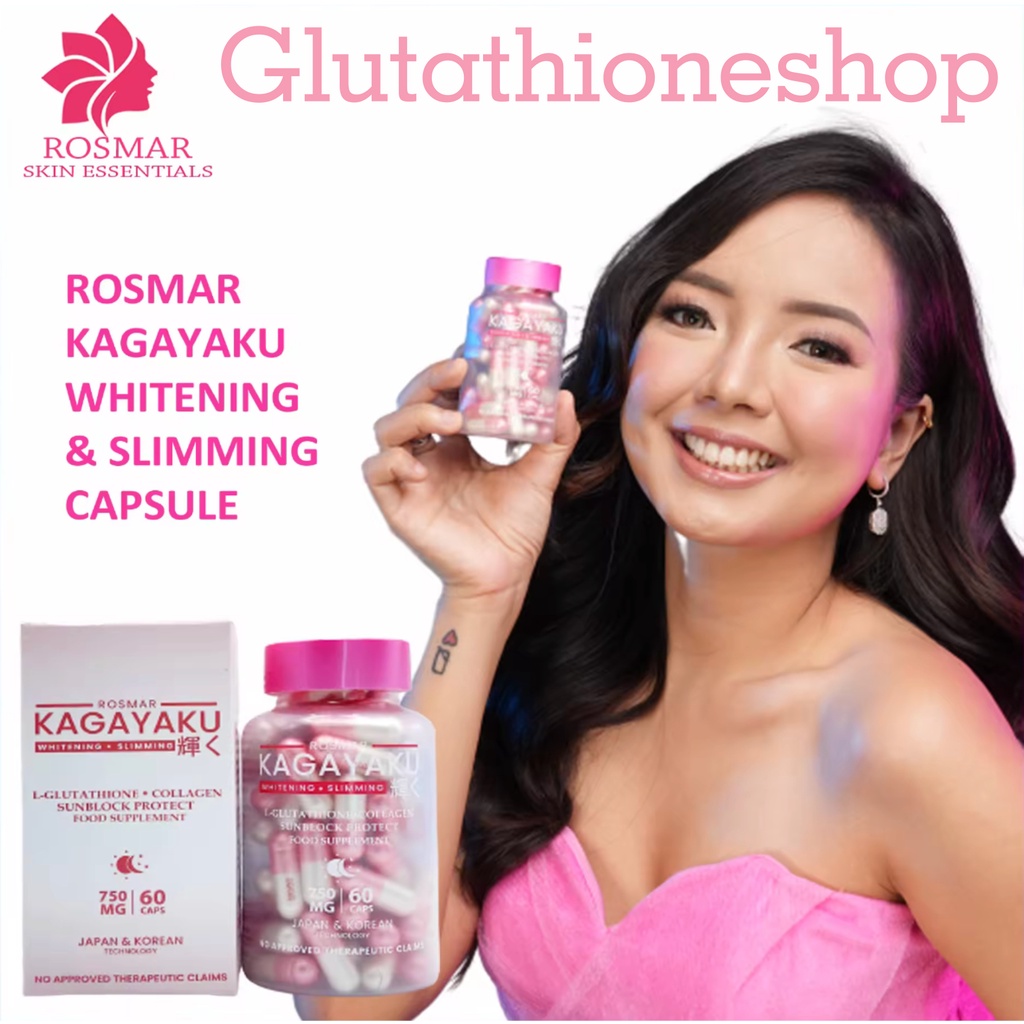 Rosmar Kagayaku Glutathione Capsules 60pcs with FREE Whitening Soap ...