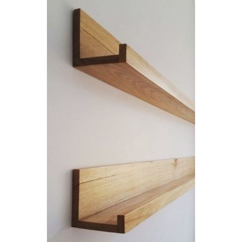 Floating Shelves for Wall Solid Wooden Picture Ledge Shelf Wall Mounted ...