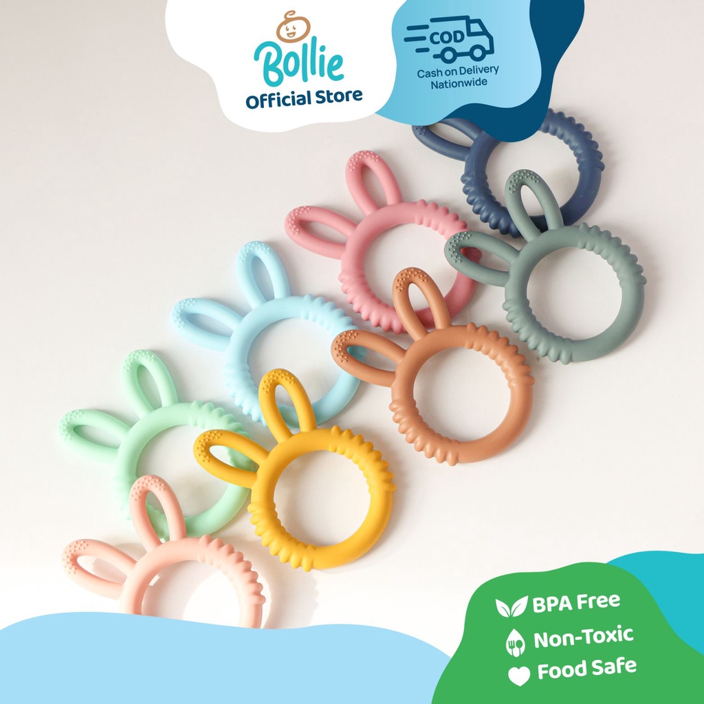 Bollie Baby Rabee the Bunny Soft Silicone Teether (Teether for Baby ...