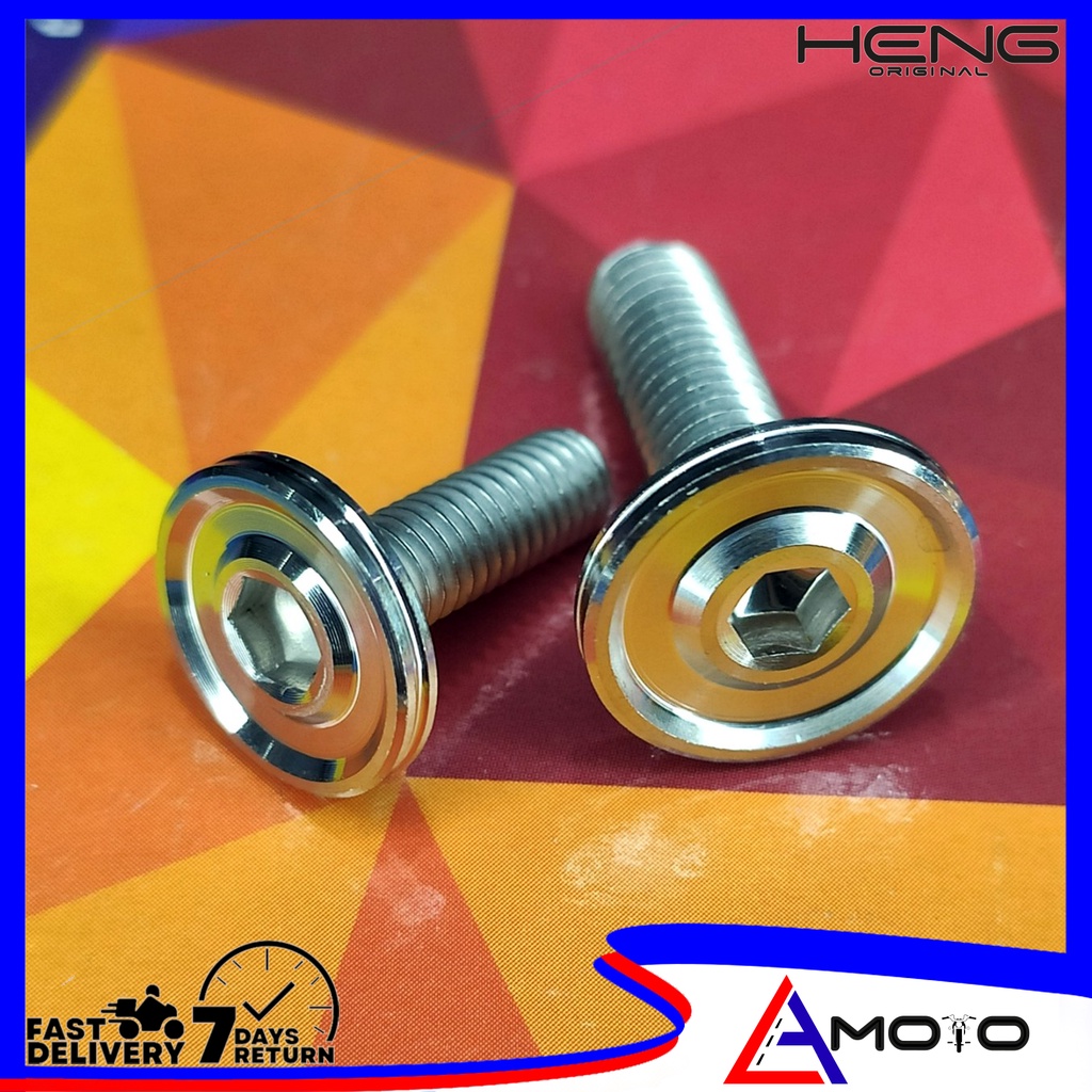 (PER PC) HENG STAINLESS FLAT DESIGN 5X15 / 6X20 FINE THREAD HIGH ...