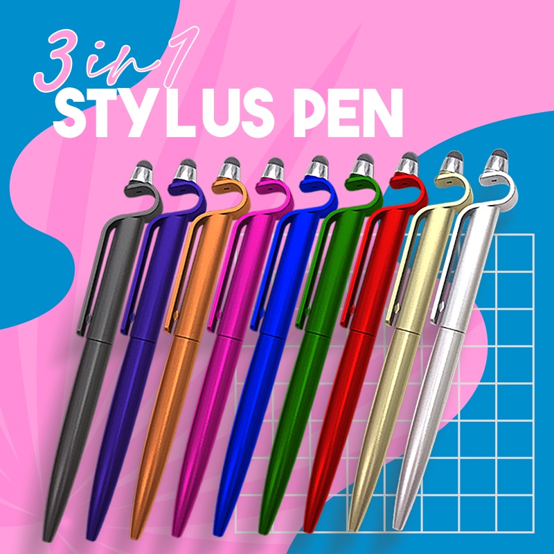 (5pcs) 3 in 1 Multi-Function Stylus Ballpen / Cellphone Stand / Touch Screen NB Pen | Shopee ...