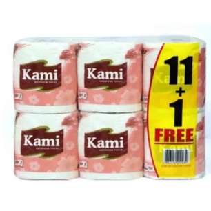Kami Bathroom Tissue 2 ply 300 sheets (11+1 pcs) | Shopee Philippines
