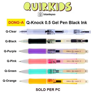 Q-Knock Dong-A Gel Pen 0.5mm Black Ink Qknock Retractable | Shopee ...