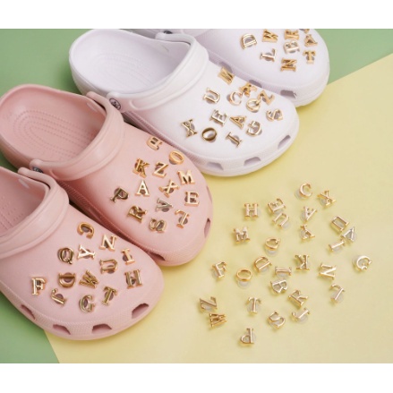 Crocs Gold Diamond jibbitz pins Charms Letter A-Z | Shopee Philippines