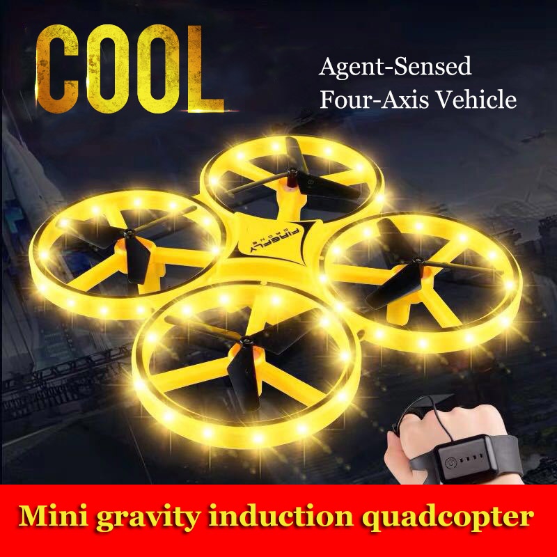 Interactive Induction Drone Toy Gravity Sensor Quadcopter LED Light UAV ...