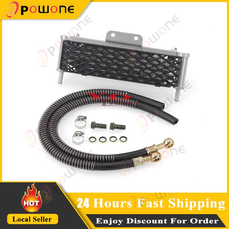 Universal New Motorcycle Oil Cooler 4 Rows Mesh Big Size with 10MM ...