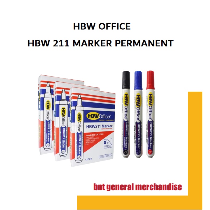 HBW OFFICE 211 PERMANENT MARKER SOLD PER PIECE | Shopee Philippines