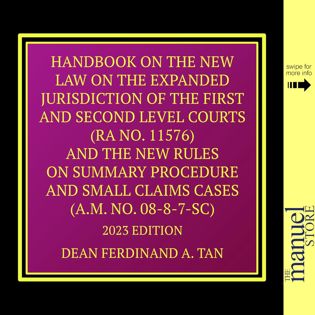 Tan (2023) - Handbook on Expanded Jurisdiction Lower Courts RA 11576 ...