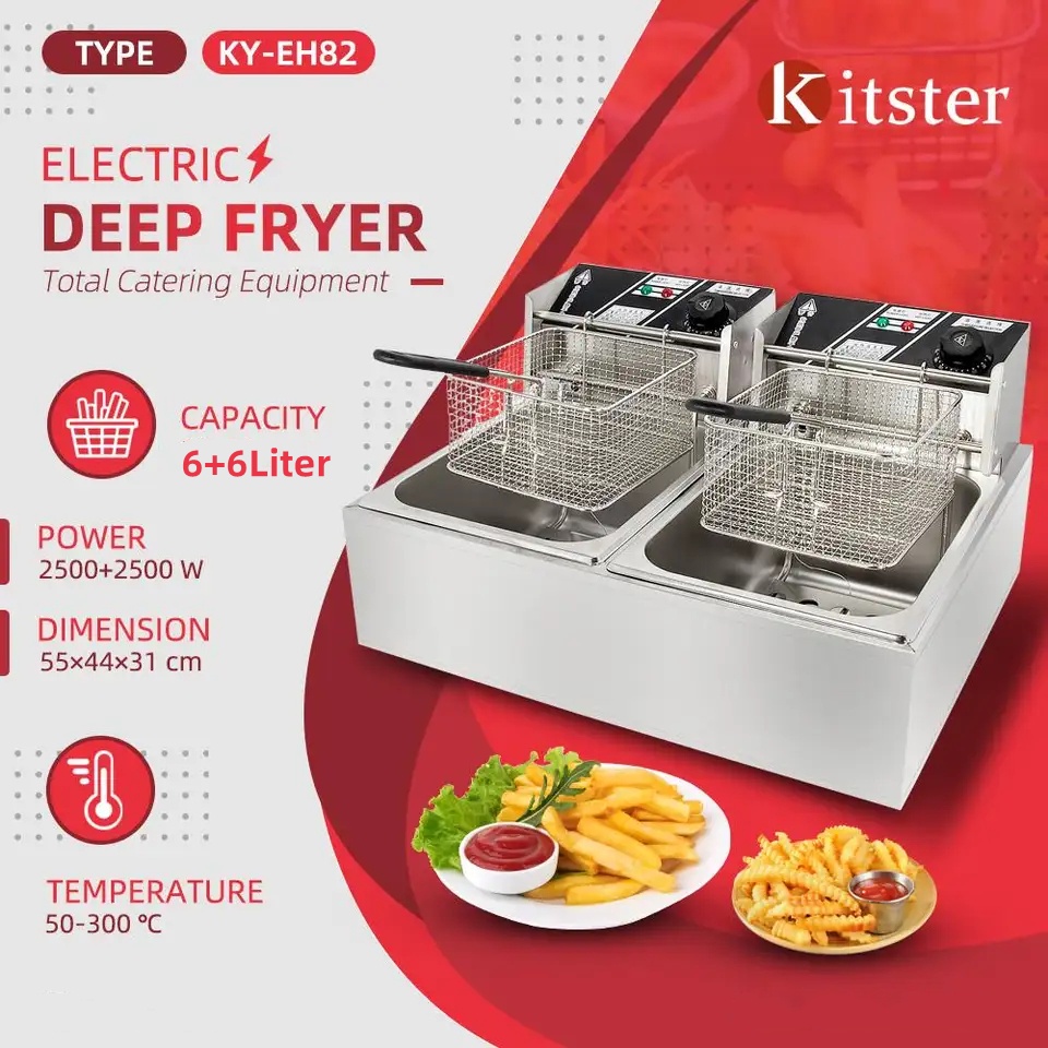 Deep Fryers With Timing Electric Stainless Steel Deep Oil Fryer (6Liter ...