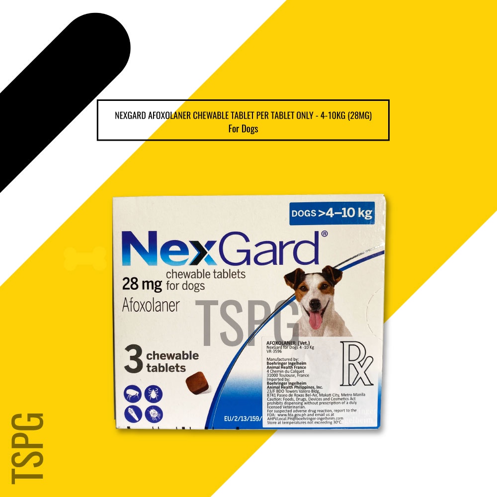 NexGard Afoxolaner 4-10KG Chewable Tablet for Dog 28mg PER TABLET ONLY ...