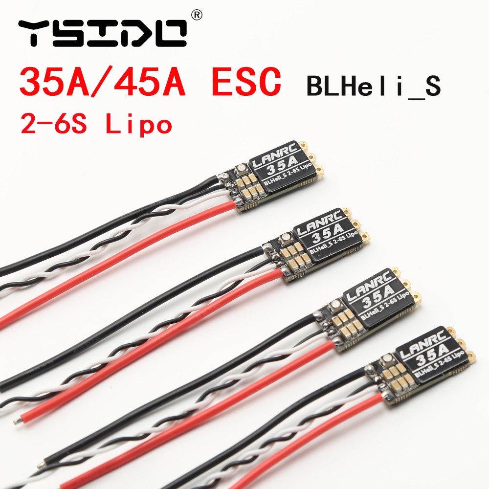 YSIDO 35A/45A BLHeli_S 2-6S Lipo LANRC ESC Built-in Programmable RGB ...