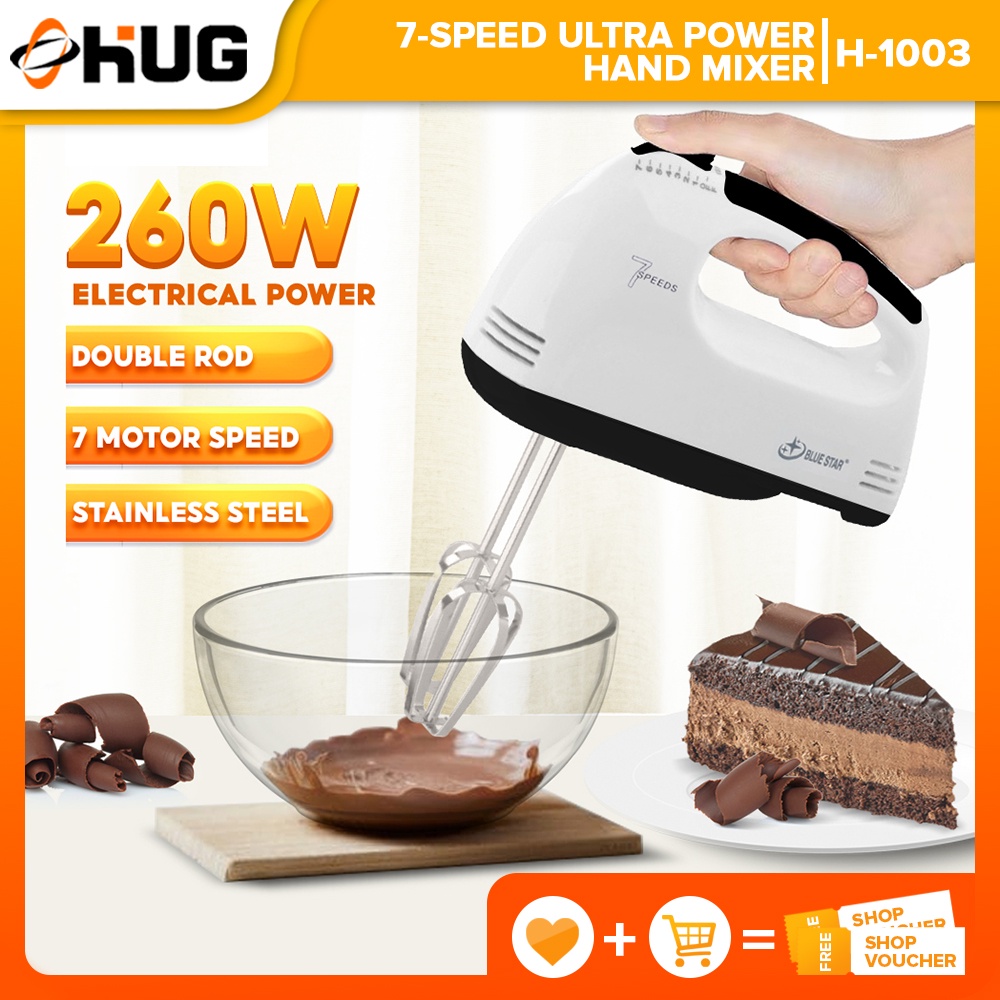 7-Speed Ultra Power Hand Mixer Dough Kneader Food Mixer Double Rod ...