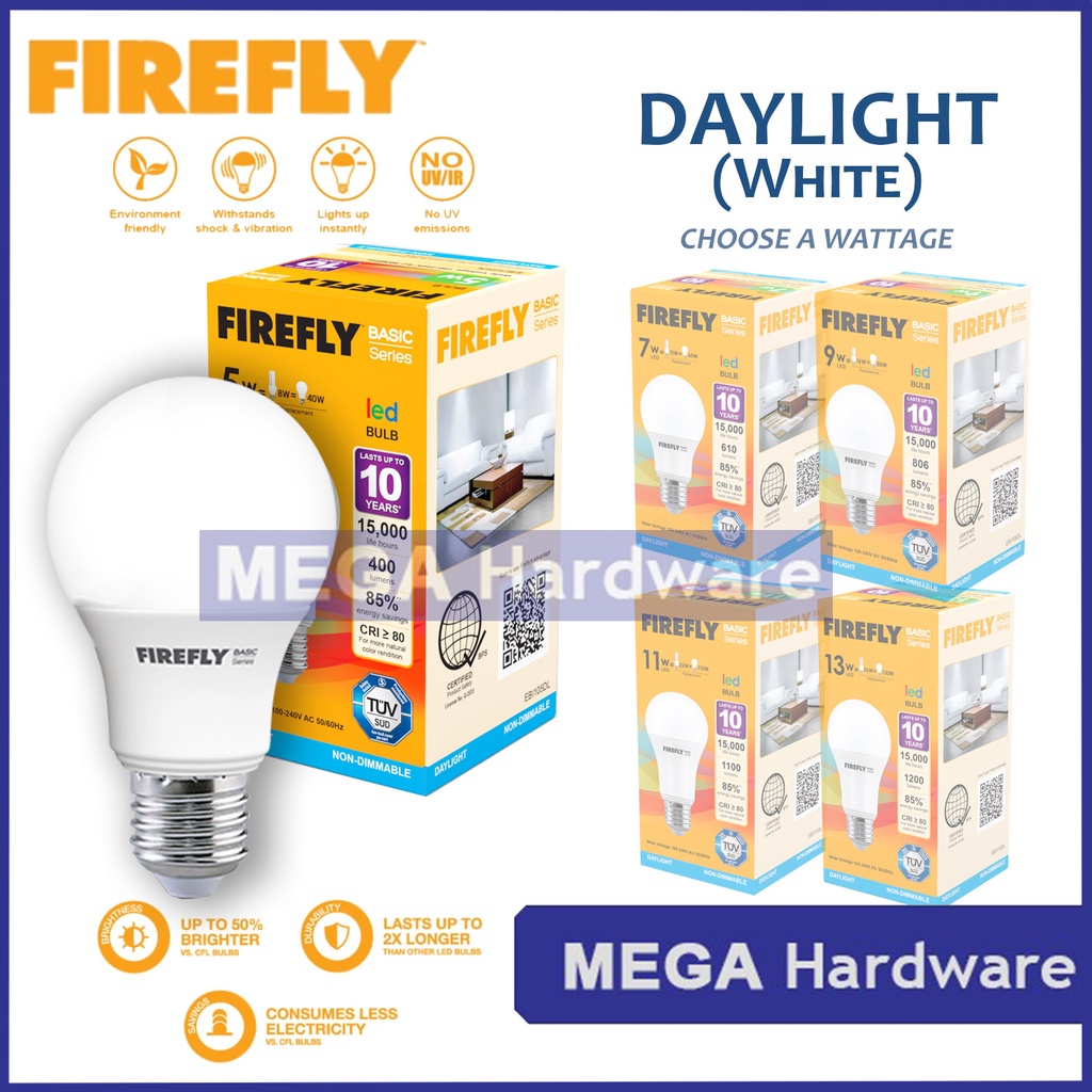 Firefly Ecolum LED Light Bulb Daylight Warm White Cool White 5W 7W 9W 11W 13W 15W 19W | Shopee ...