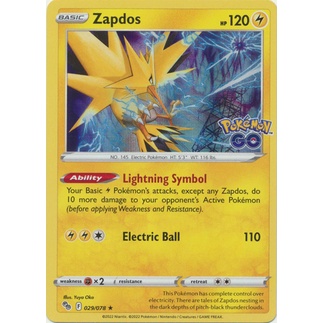 Zapdos Holo Rare Pokemon GO Pokemon TCG Trading Card Game | Shopee ...