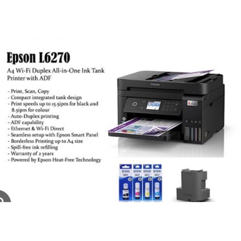 Epson EcoTank L6270 A4 Wi-Fi Duplex All-in-One Ink Tank Printer with ...