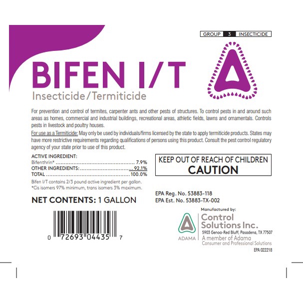 BIFEN IT BIFENTHRIN, INSECTICIDE, TERMITICIDE (GENERAL PEST & TERMITE ...