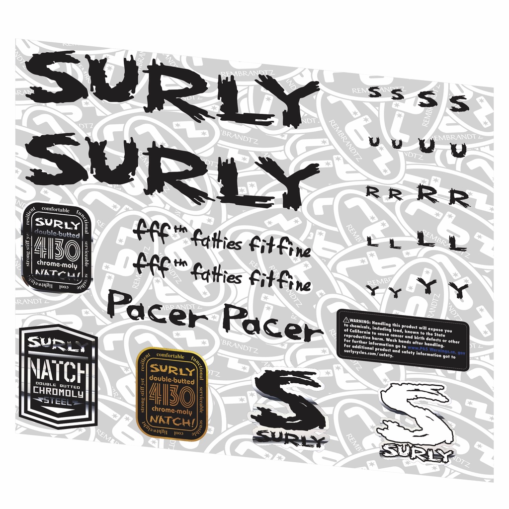 Bike frame decals set for Surly pacer - Cut-out or Printed Design ...